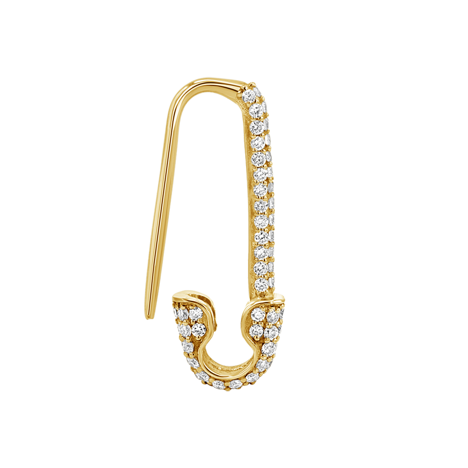 14K Gold Diamond Safety Pin Earrings – Baby Gold