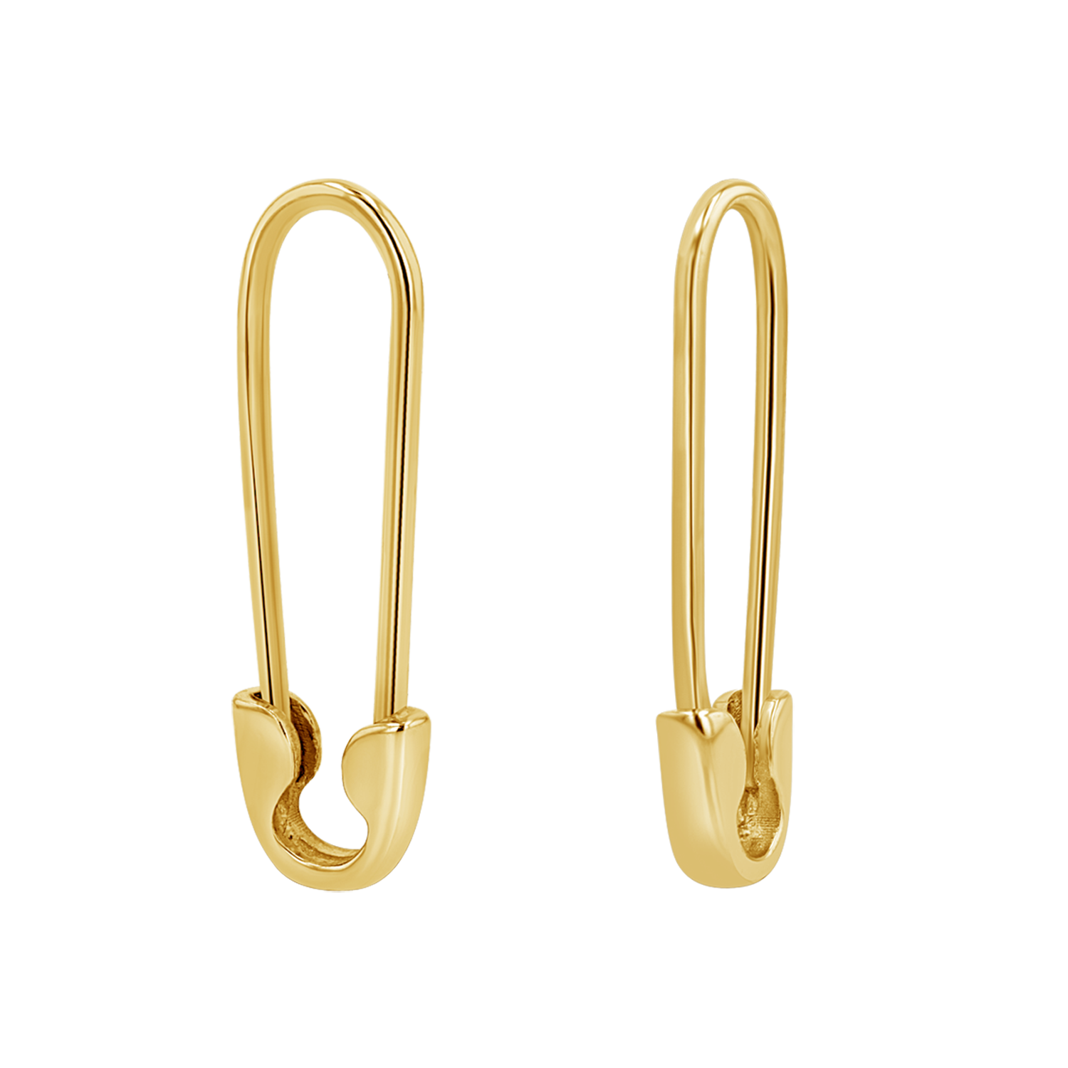 14K Gold Safety Pin Earrings – Baby Gold