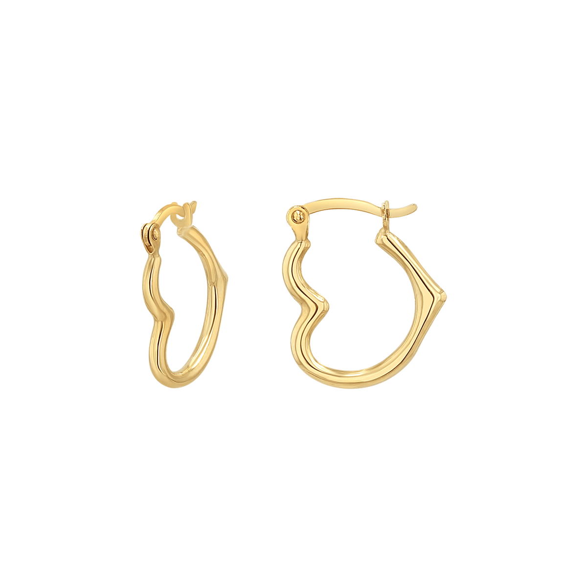 14K Gold Heart Hoop Earrings – Baby Gold
