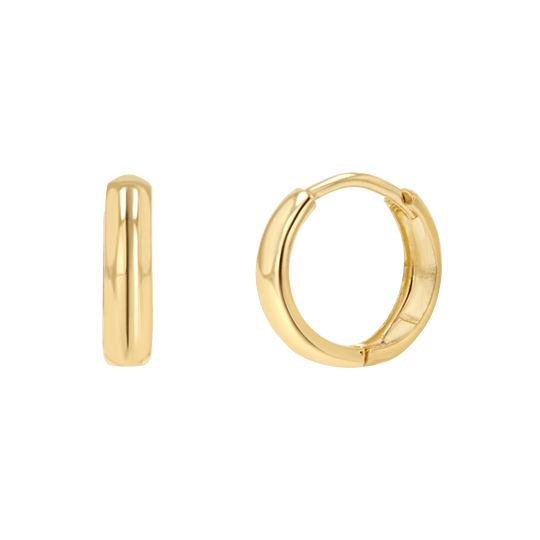14K Gold Slim Dome Huggies Hoops – Baby Gold