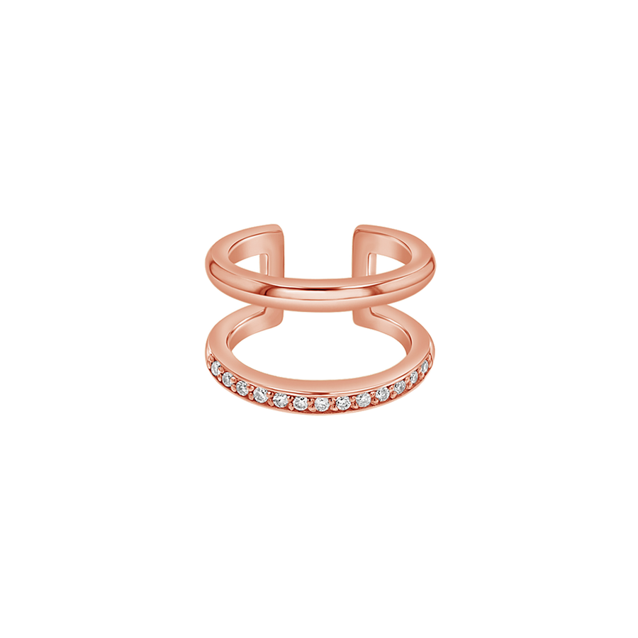 14K Gold Diamond Pave Open Band Ear Cuff – Baby Gold