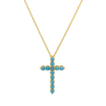 14K Gold Turquoise Cross Necklace – Baby Gold
