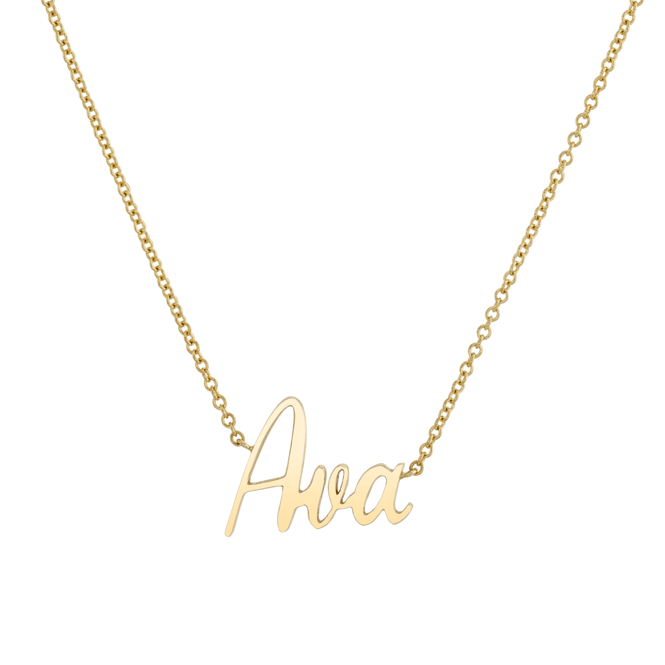 Custom Gold Cursive Name Necklace | Baby Gold
