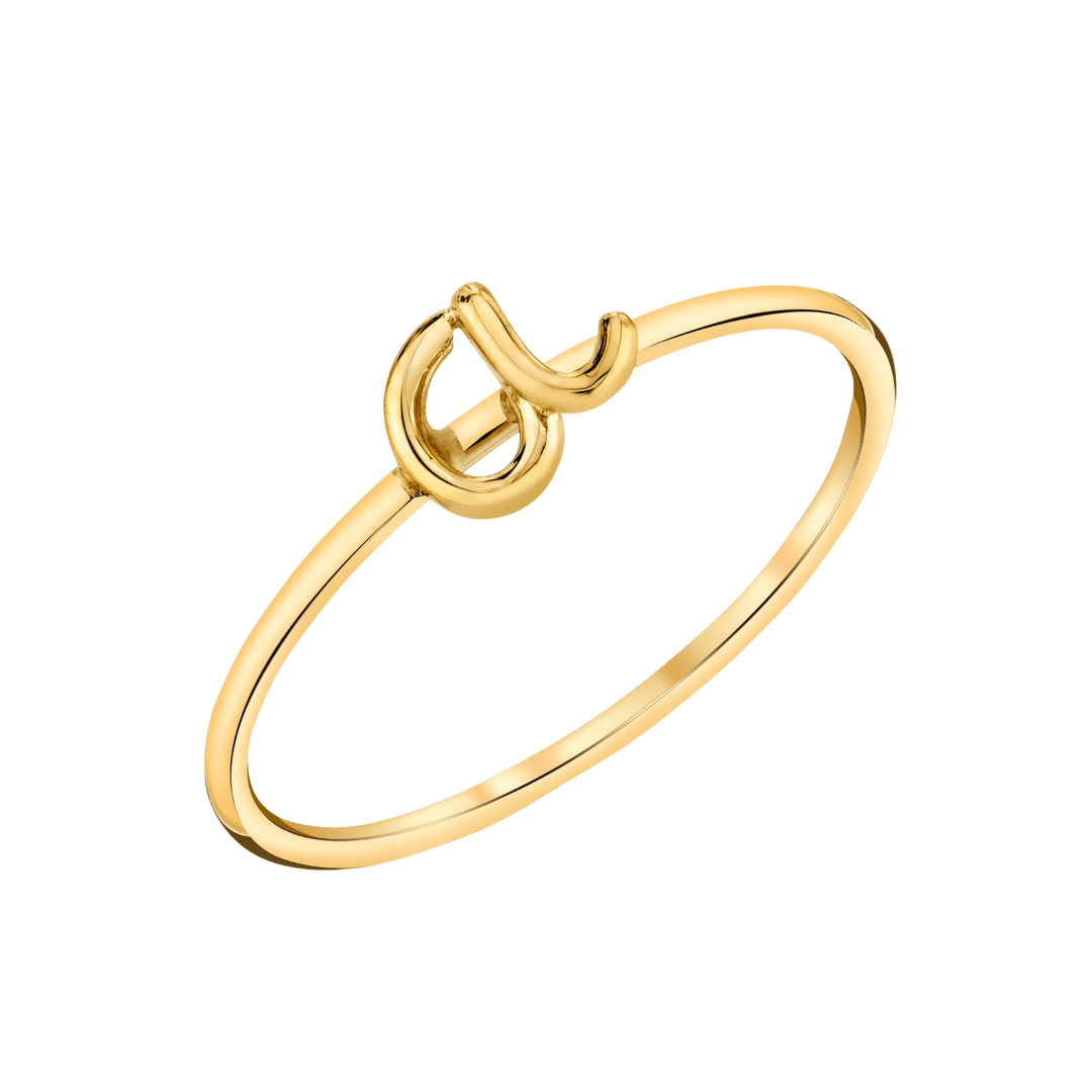 14K Gold Handmade Letter Ring – Baby Gold