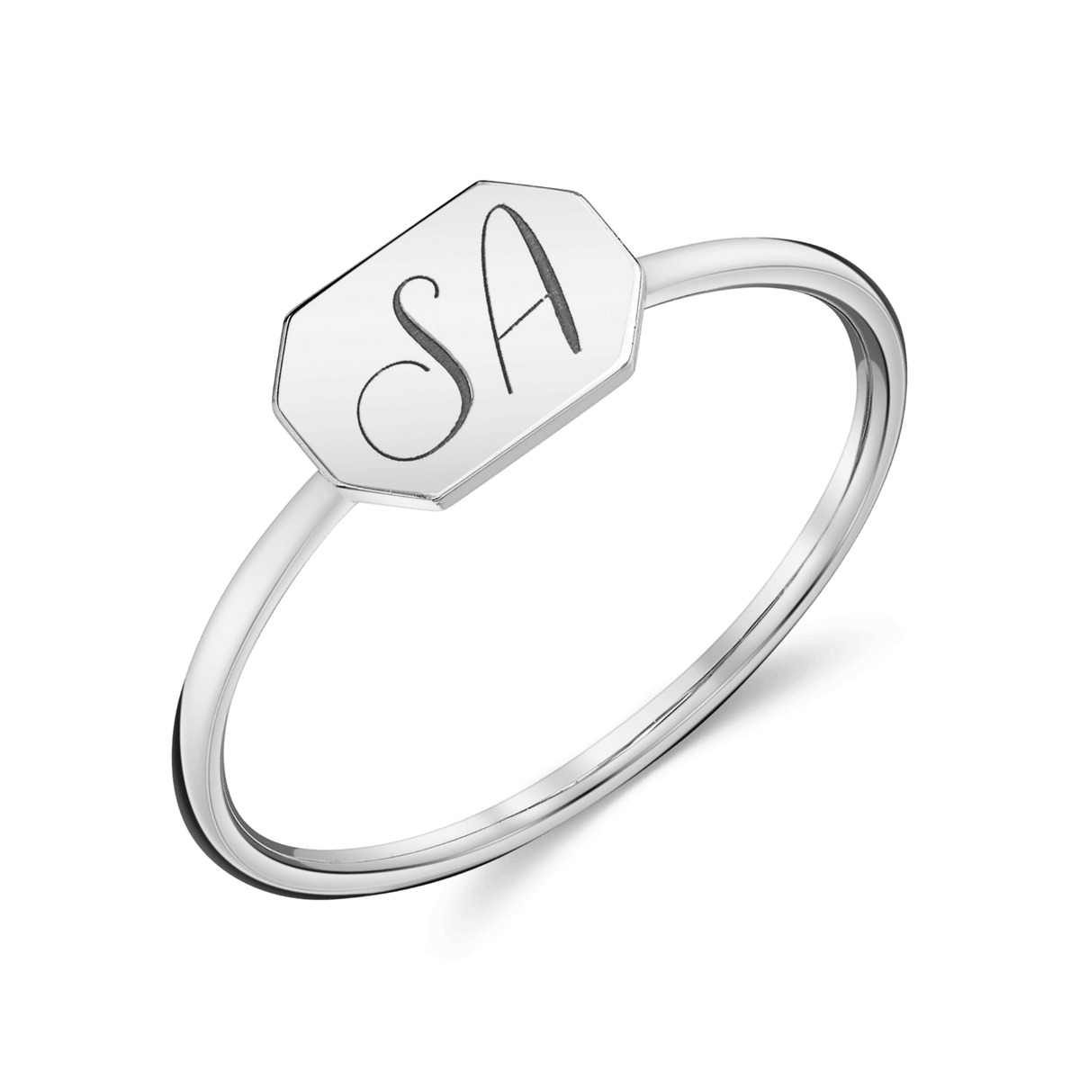 Engravable Initial Tag Ring – Baby Gold