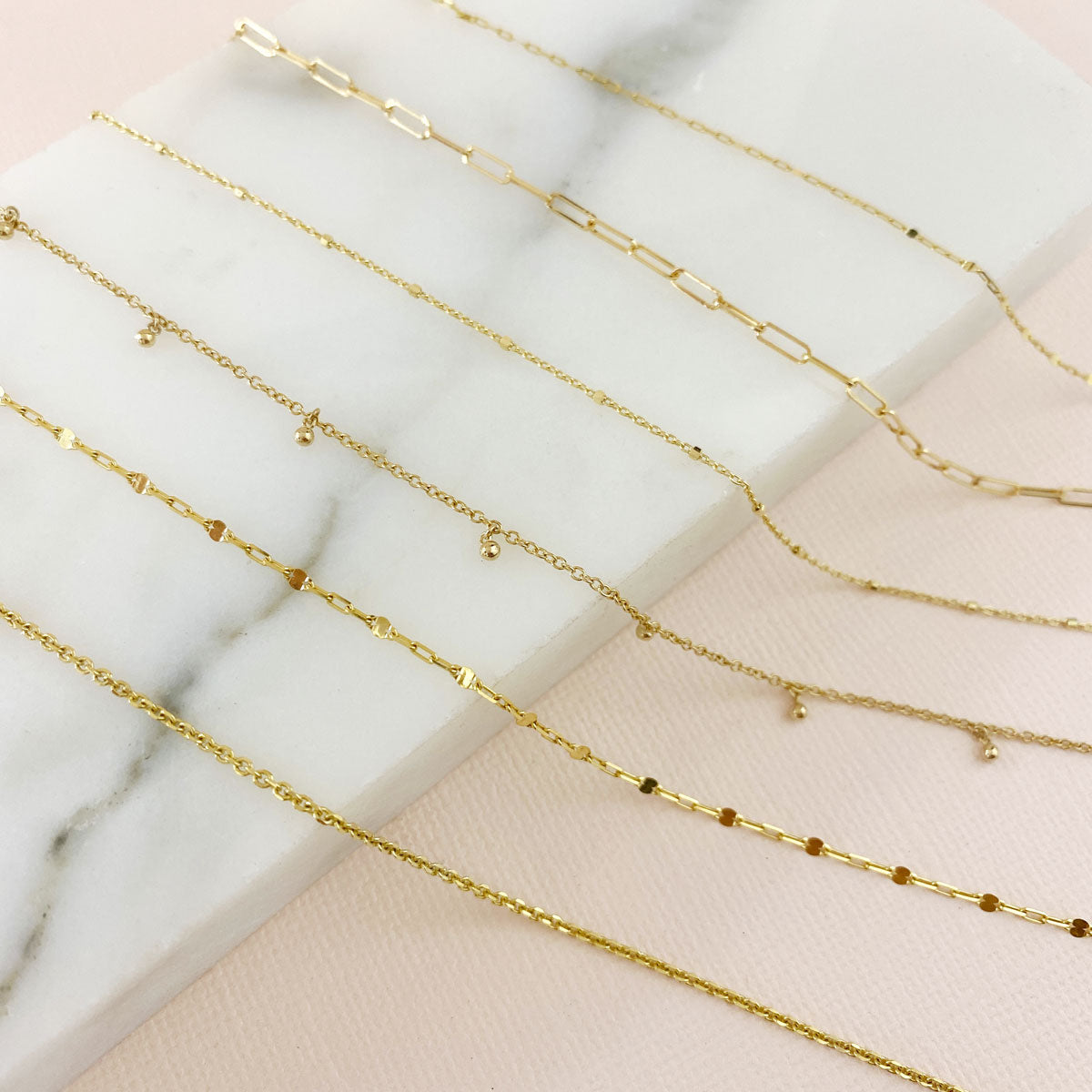 14K Gold Sparkle Chain Anklet – Baby Gold