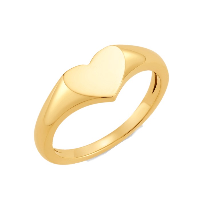 14K Gold Heart Signet Ring – Baby Gold
