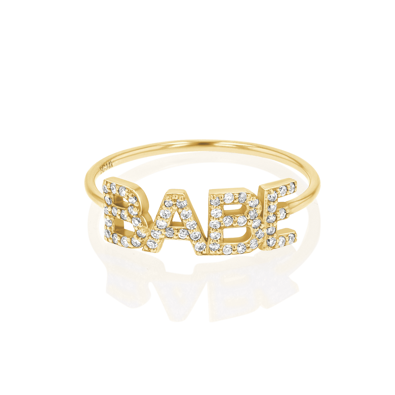 Diamond BABE Ring – Baby Gold